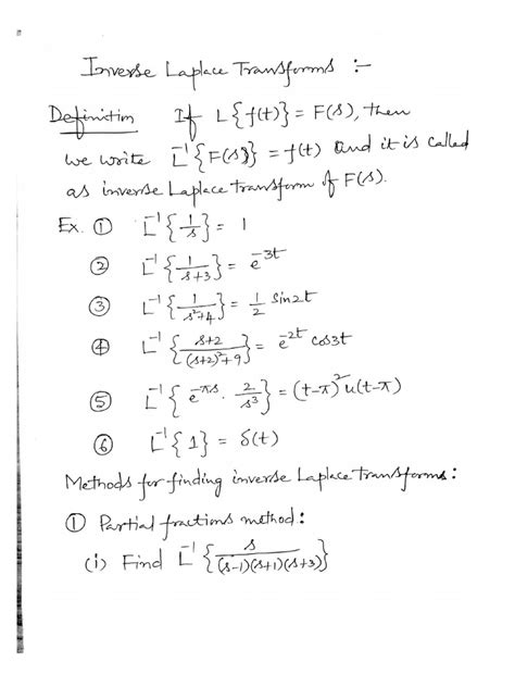 21 Inverse Laplace Transform Using Partial Fractions Lecture I 10022025 Pdf