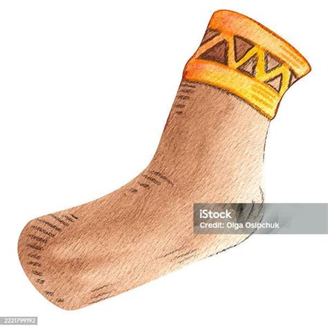 가을 옷 그림 수채화 손으로 그린 스웨터 양말 스카프 및 모자 흰색 배경에 격리 된 요소입니다 디자인 인쇄 어린이 일러스트 시장