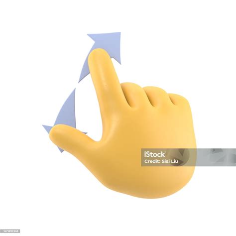 만화 제스처 아이콘 모형터치 스크린 제스처 라인 아이콘입니다 손 스 와이프 슬라이드 멀티 태스킹 아이콘 흰색 배경에 3d 렌더링 3차원 형태에 대한 스톡 사진 및 기타