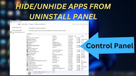 How To Hide Or Unhide Programs Apps From Control Panel Hide Apps From Uninstall Panel LS TECH