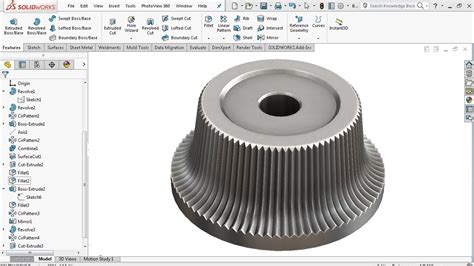 Knob Modeling Solidworks Tutorial Youtube