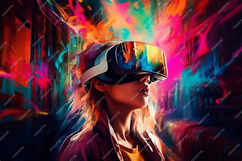 Premium Ai Image Woman Virtual Reality Digital Generate Ai