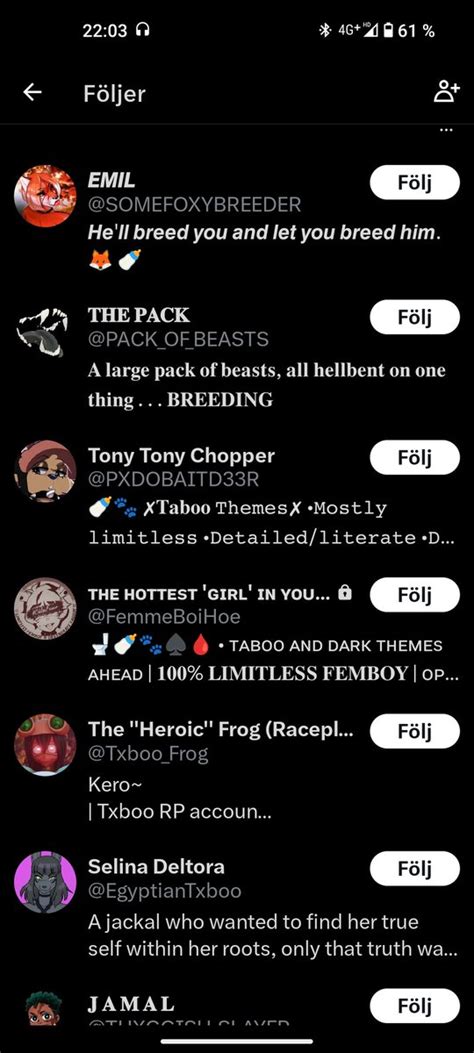 𝐌𝐎𝐍𝐀𝐑𝐂𝐇 on Twitter IMPORTANT LustfulCheeks is a taboo account he is following multipule