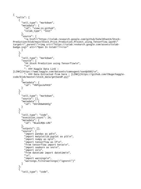 Stock Price Prediction Project Using Tensorflow Ipynb Pdf Data Analysis Software