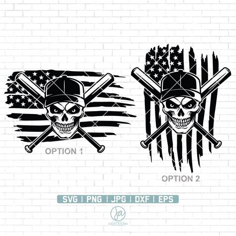 Baseball Bats Crossed Skull