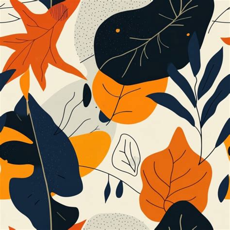 Download Stylized Autumn Leaves Pattern Patterns Online Creative Fabrica