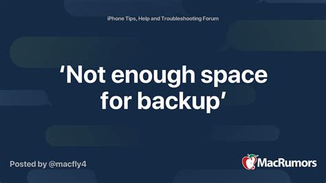 ‘not Enough Space For Backup Macrumors Forums