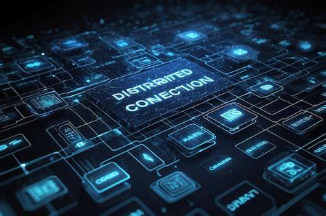 Blockchain Network Concept Distributed Ledger Technology Block Chain Text And Computer