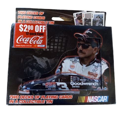 2004 Dale Earnhardt Double Playing Card Set In Embossed Collectors Tin