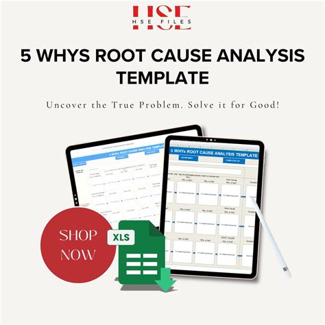 5 Whys Root Cause Analysis Excel Template Problem Solving Rca