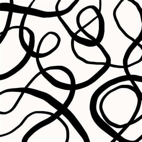 Premium Vector Square Hand Drawn Pattern Pencil Playful Curved Black Lines Of Different Thickness
