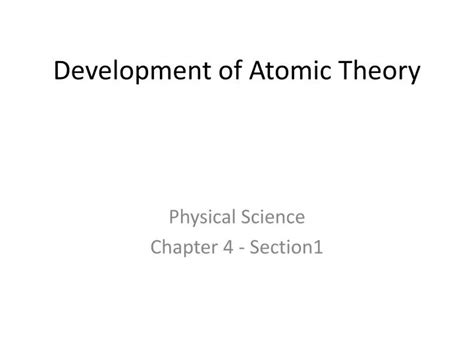 PPT Development Of Atomic Theory PowerPoint Presentation Free Download ID 1805411