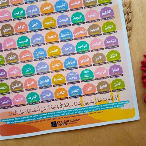 Poster Asmaul Husna Kun Sholihan Toko Muslim