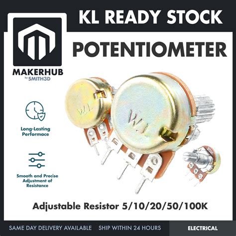 WH Potentiometer Mm Shaft Lenght Variable Resistor Adjustable Resistor K K K K K