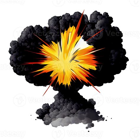 Vibrant Cartoon Explosion On Clear Background Bursting With Dynamic Energy This Illustration