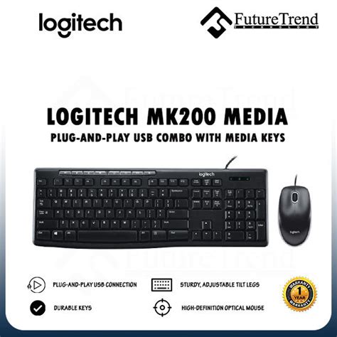 Logitech Mk200 Combo Media Wired Keyboard And Mouse Lazada
