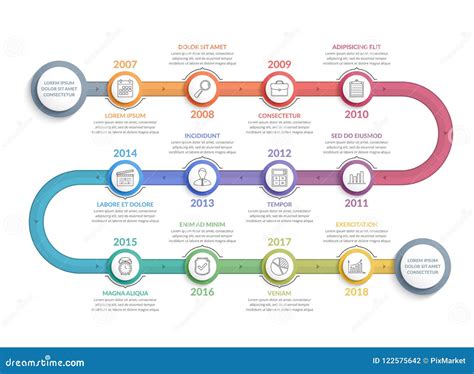 Timeline Infographics Stock Vector Illustration Of Milestone 122575642