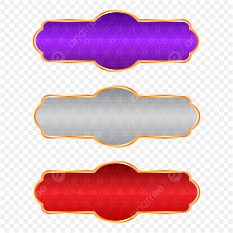 세 개의 럭셔리 황금 아랍어 이슬람 배너 제목 프레임 Png 투명 배경 골드 텍스트 상자 세트 이슬람 배너 텍스트 상자 Png 일러스트 및 벡터 에 대한 무료