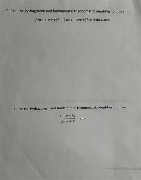 Solved Use The Pythagorean And Fundamental Trigonometric Identities Course Hero