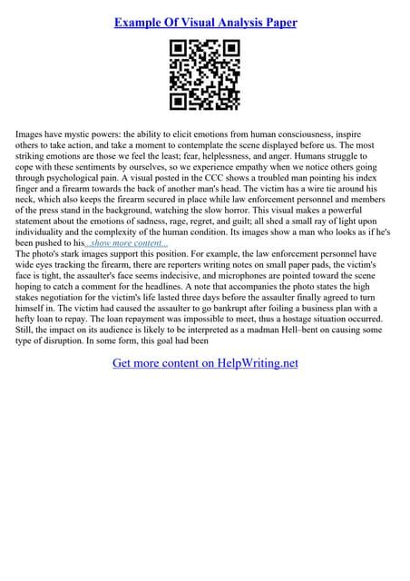examples of visual analysis essays