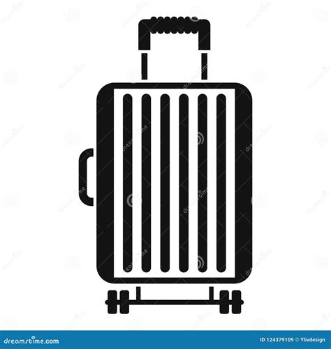 Suitcase On Wheels Icon Simple Style Stock Illustration Illustration Of Object Handbag