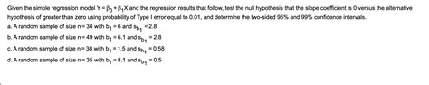 Solved Given The Simple Regression Model Y Bo BqX Chegg