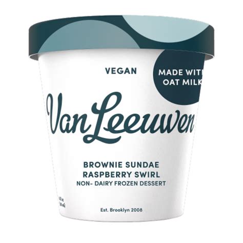 Van Leeuwen Oat Milk Vegan Brownie Sundae Raspberry Swirl Frozen Dessert 8 Count 8 Count Kroger