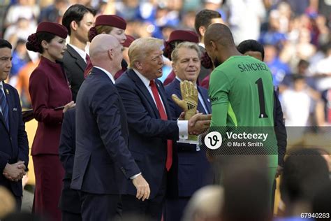 President Donald J Trump Shakes Hands With Chelsea Fc Goalkeeper