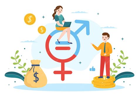 Ilustración De Sexismo Con Desigualdad De Género Entre Hombres Y
