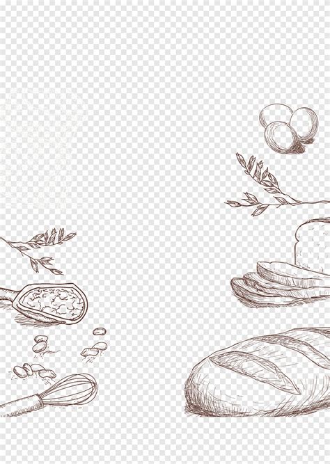 무료 다운로드 흑백 빵 일러스트 베이커리 마늘 빵 유클리드 베이킹 베이커리 장식 재료 화이트 장식 Png Pngegg