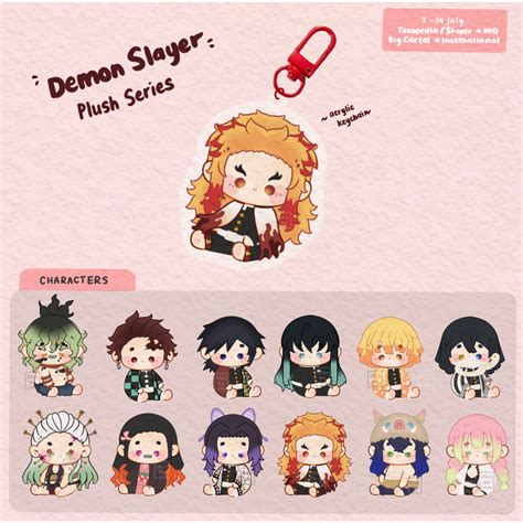 Jual Demon Slayer Kimetsu No Yaiba Plush Series Acrylic Keychain