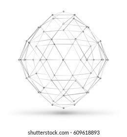 Abstract Wireframe Polygonal Geometric Element Connected Stock Vector Royalty Free