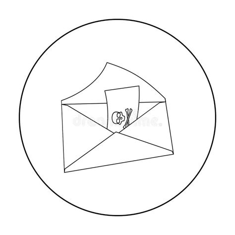 E Mail With Virus Icon In Outline Style Isolated On White Background Hackers And Hacking Symbol