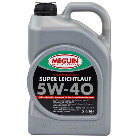 Motor Oil Megol Motorenoel Super Leichtlauf Sae 5w 40 Fully Synth 5095