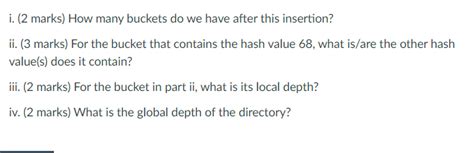 Solved 2 9 Marks Consider The Extendible Hashing Shown