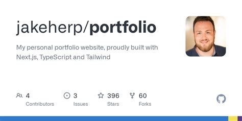 GitHub Jakeherp Portfolio My Personal Portfolio Website Proudly Built With Next Js