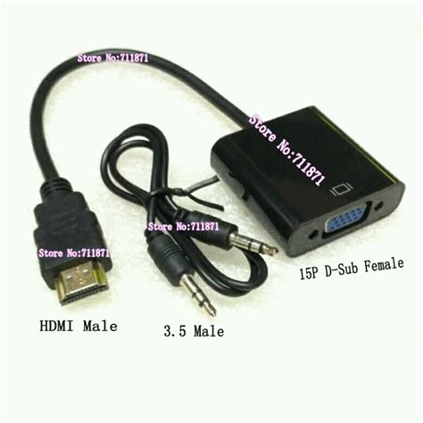 With Audio HDMI To D Sub VGA Conversion Adapter Connector HDMI 15P VGA D Sub Adapter HDMI To 15P