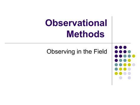 Observational Methods Ppt