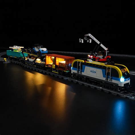 Amazon Com Geament Led Light Kit Compatible With Lego Freight Train Lighting Set For City