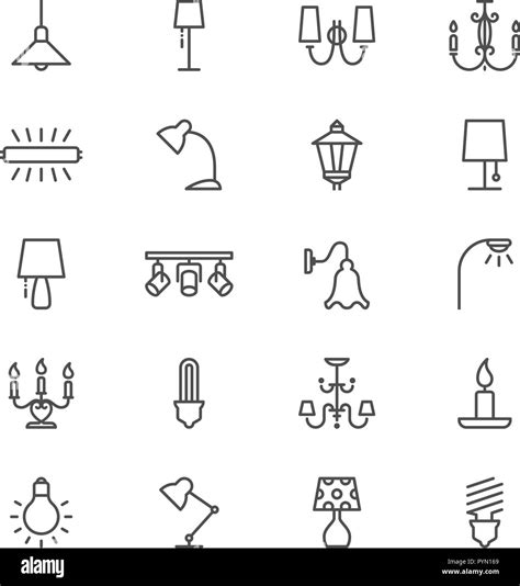 Light Thin Icon Set Stock Vector Image And Art Alamy