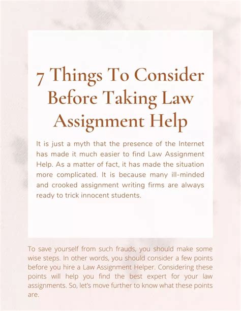 Ppt 7 Things To Consider Before Taking Law Assignment Help Powerpoint