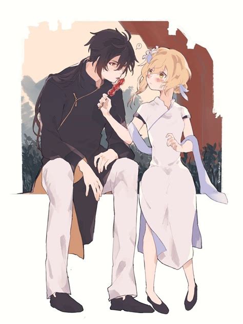 Lumine Zhongli And Diluc Genshin Impact Drawn By Shotgunman Danbooru My XXX Hot Girl