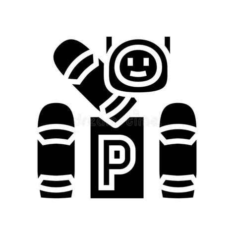 Automated Parking Autonomous Vehicle Glyph Icon Vector Illustration Stock Image Image Of