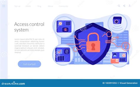 Access Control System Concept Landing Page Stock Vector Illustration Of Faceless Locked