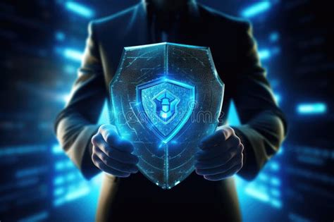 Hand Holding A Shield Symbol Of Internet Protection Stock Illustration