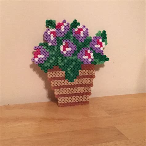 Perler Bead Flowerpot For Spring