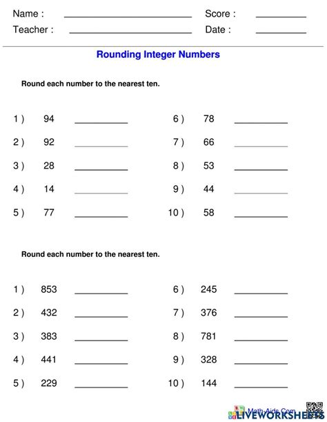 Rounding To The Nearest Ten Worksheet Have Fun Teaching Worksheets Library