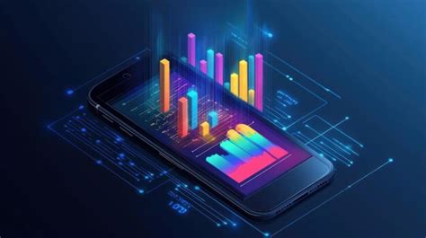 Mobile Phone Analytics Data Visualization Premium Ai Generated Image