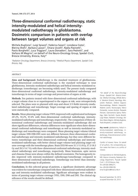 Pdf Three Dimensional Conformal Radiotherapy Static Intensity Modulated And Helical Intensity