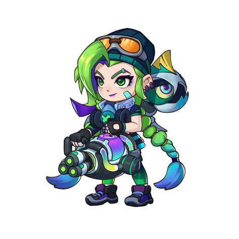 「chromacrash Samira Jinx And Ekko Sprit」spideraxeのイラスト